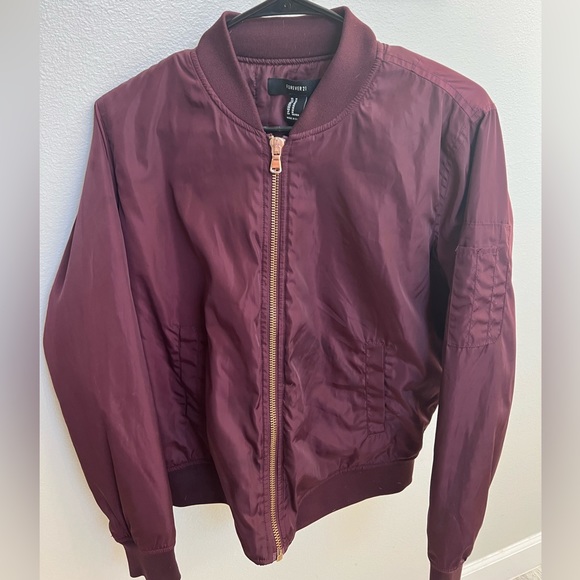 Forever 21 | Jackets & Coats | Lightweight Maroon Bomber Jacket | Poshmark